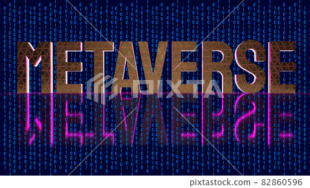 metaverse text in digital background for... - Stock Illustration ...