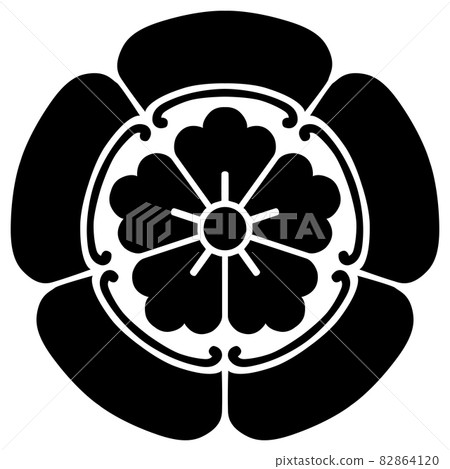 It is the family crest of Oda Nobunaga. It is... - Stock Illustration ...