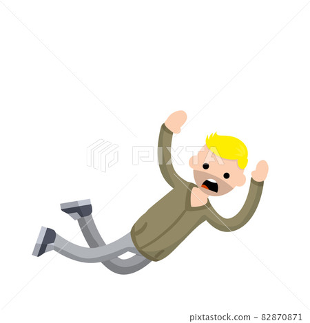 Screaming man falls from height. Cartoon flat... - Stock Illustration ...