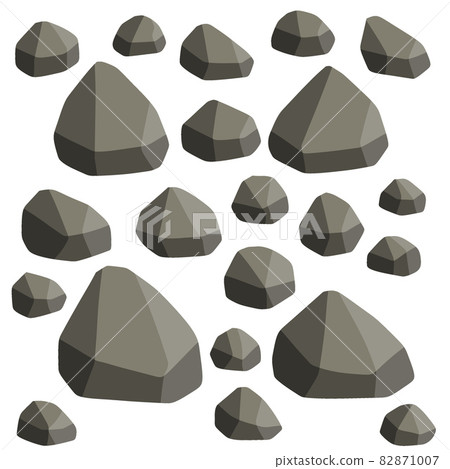 Natural wall stones and smooth and rounded grey... - Stock Illustration ...