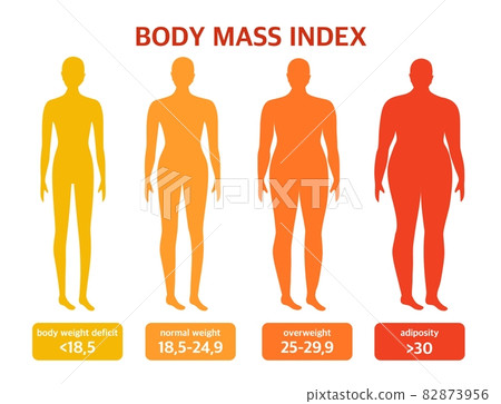 Different types of shapes. Body mass index. The... - Stock Illustration ...