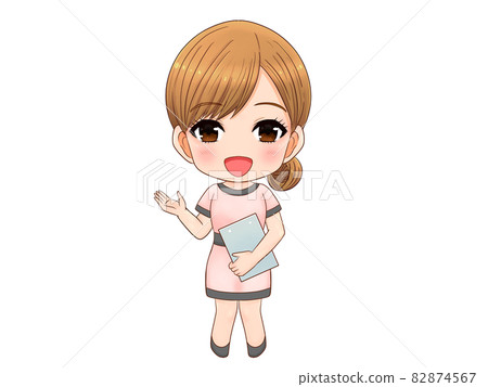 Beautician Chibi Chara Female - Stock Illustration [82874567] - PIXTA