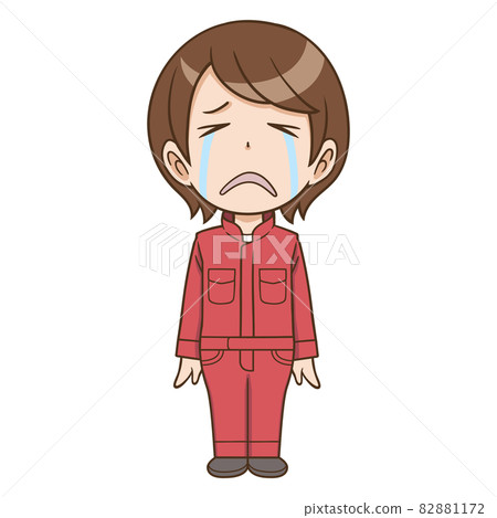 Crying mechanic woman - Stock Illustration [82881172] - PIXTA
