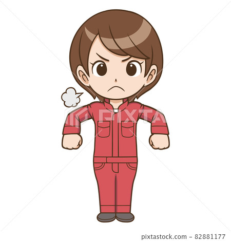 Angry mechanic woman - Stock Illustration [82881177] - PIXTA