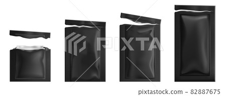 Torn black sachets with wet wipes - Stock Illustration [82887675] - PIXTA