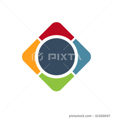 multicolored frame logo template. Rhombus with... - Stock Illustration ...