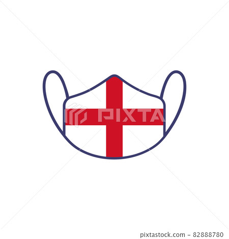 Medical Mask with National Flag of England as... - Stock Illustration ...