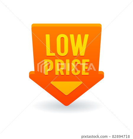 Low Price Red Arrow Down Discount Label, Banner...-插圖素材 [82894718 ...