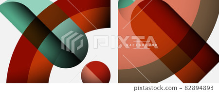 Trendy shapes, color minimal design...-插圖素材 [82894893] - PIXTA圖庫