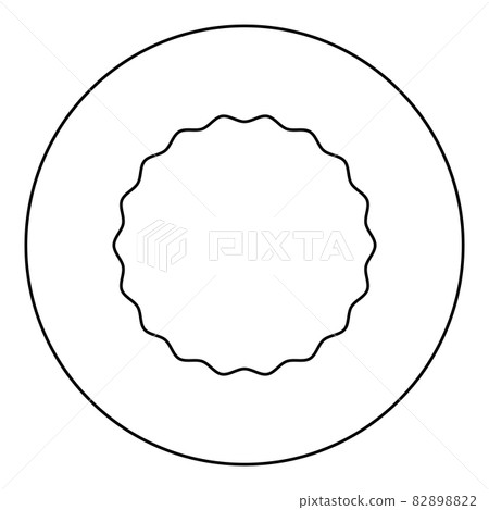 Round element with wavy edges Circle label... - Stock Illustration ...
