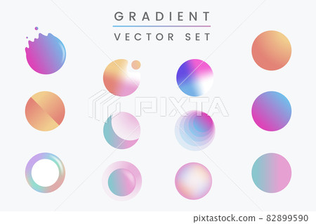 Colorful gradient badge set - Stock Illustration [82899590] - PIXTA
