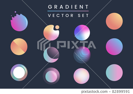 Colorful gradient badge set - Stock Illustration [82899591] - PIXTA