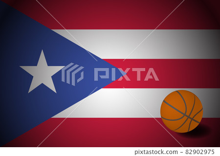 Puerto Rico flag with basketball ball, vector - Stock Illustration ...