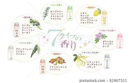 Classification of scents ・ 7 types of scents - Stock Illustration ...