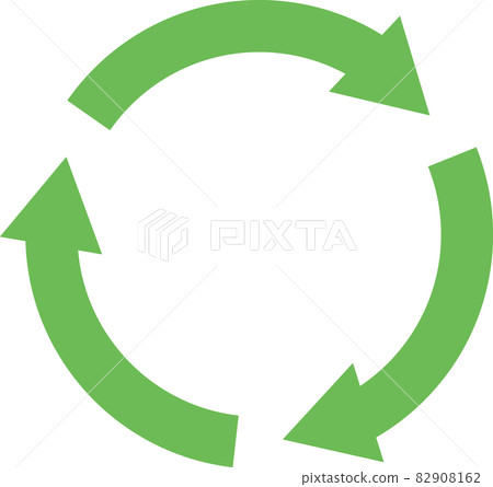 Arrow (circulation) cycle icon green - Stock Illustration [82908162 ...