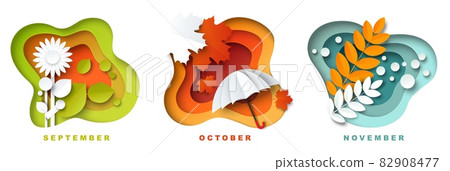 September, October and November autumn season... - Stock Illustration ...
