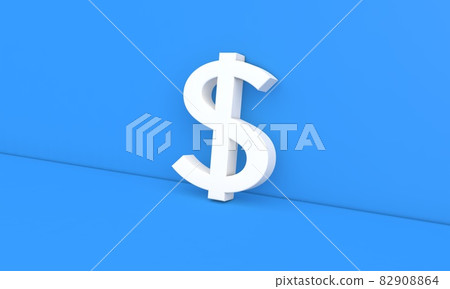 Dollar sign on a blue background. - Stock Illustration [82908864] - PIXTA