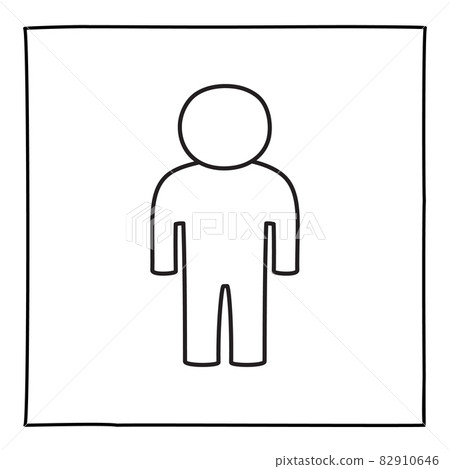 Doodle man or genderless person icon or logo,... - Stock Illustration ...