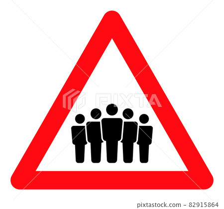 Crowd Warning - Vector Icon Illustration - Stock Illustration [82915864 ...