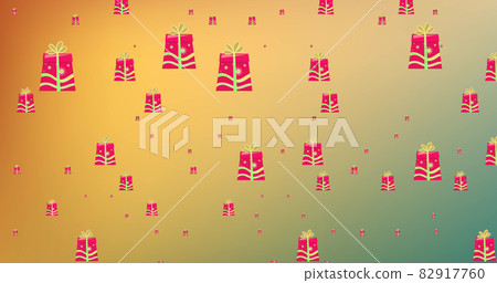 Image of presents falling at christmas on... - Stock Illustration ...