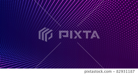 Vector background with color abstract wave dots - Stock Illustration [82931187] - PIXTA