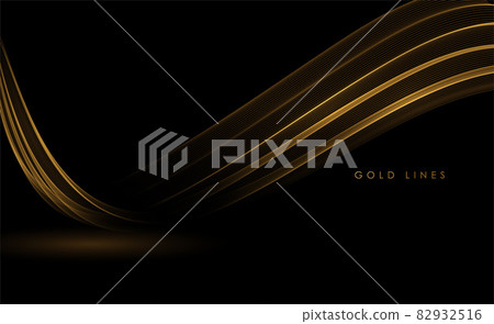 Abstract Gold Waves. Shiny golden moving lines... - Stock Illustration ...