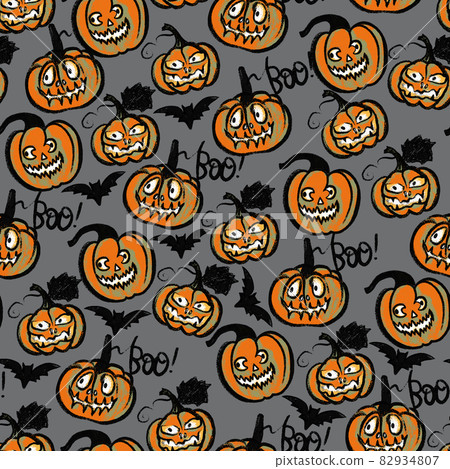Seamless pattern on the halloween theme with... - Stock Illustration ...