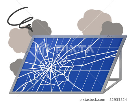 Broken solar panel illustration material - Stock Illustration [82935824 ...