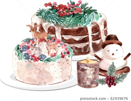 Winter food and drink watercolor - Stock Illustration [82939676] - PIXTA