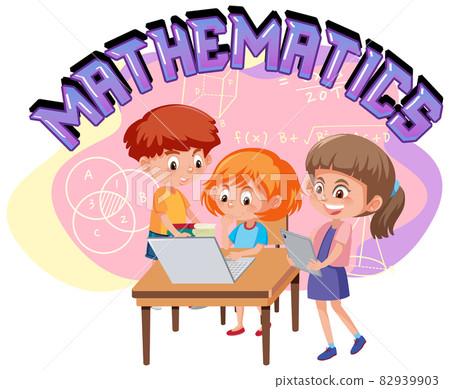 Student learning math using electronic device - Stock Illustration ...