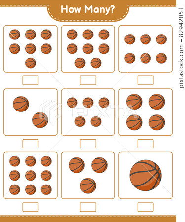 Counting game, how many Basketball. Educational... - Stock Illustration ...