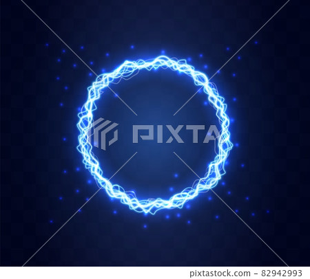 Realistic circle of thunder storm lightnings. - Stock Illustration ...