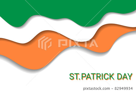 Irish flag colors paper cut background - Stock Illustration [82949934 ...