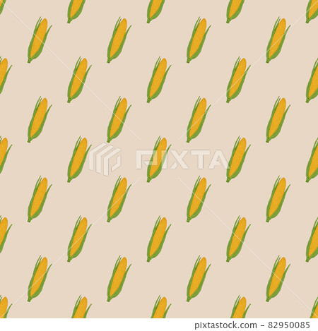Seamless vector pattern with fresh ripe corn cobs-插圖素材 [82950085] - PIXTA圖庫