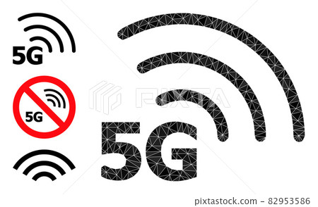 Vector Triangle Filled 5G Internet Icon and... - Stock Illustration ...