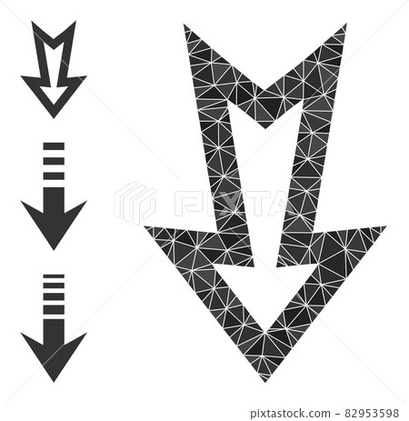 Vector Triangle Filled Arrow Down Icon and... - Stock Illustration ...