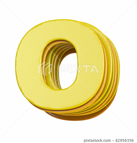 Yellow font Letter O 3D - Stock Illustration [82956356] - PIXTA