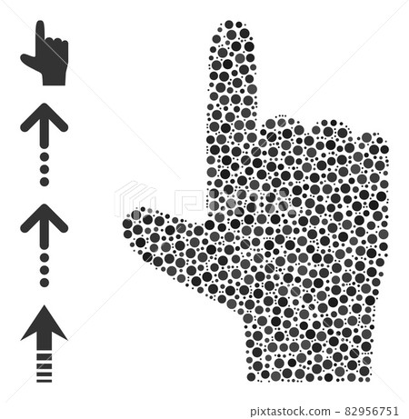 Dotted Hand Pointer Up Composition of Rounded... - Stock Illustration ...