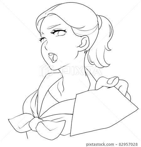 Confession girls line drawing - Stock Illustration [82957028] - PIXTA