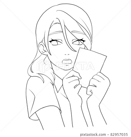 Confession girls line drawing - Stock Illustration [82957035] - PIXTA