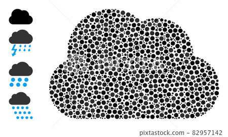 Dotted Cloud Composition of Round Dots and... - Stock Illustration ...