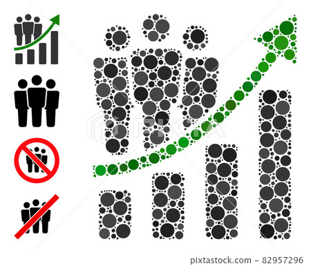 Dotted Clients Growth Chart Collage of Circles... - Stock Illustration ...