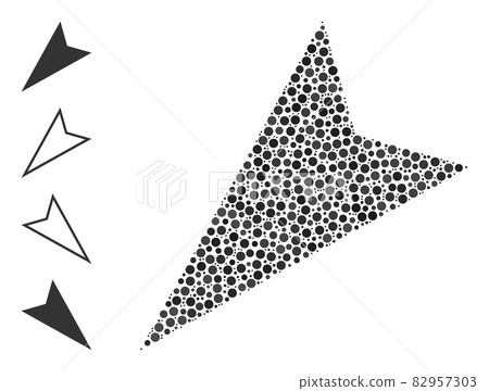Dotted Arrowhead Left-Down Composition of... - Stock Illustration ...