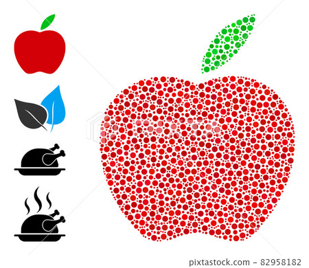 Dotted Apple Composition of Circles with Bonus... - Stock Illustration ...
