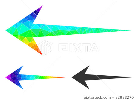 Vector Lowpoly Arrow Left Icon with Spectrum... - Stock Illustration ...
