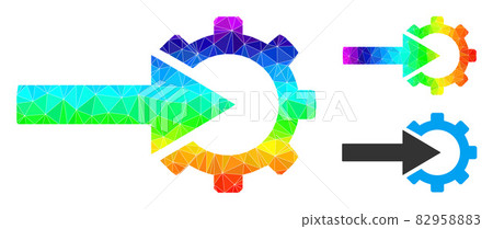 Vector Triangle Filled Cog Integration Icon... - Stock Illustration ...