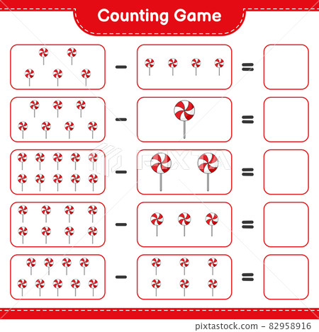 Counting game, count the number of Candy and... - Stock Illustration ...