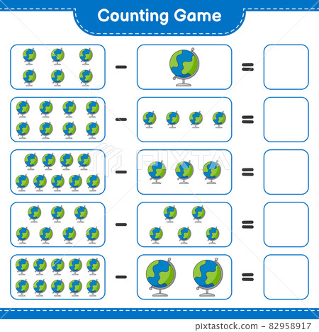 Counting game, count the number of Globe and... - Stock Illustration ...