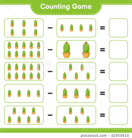 Counting game, count the number of Cactus and... - Stock Illustration ...