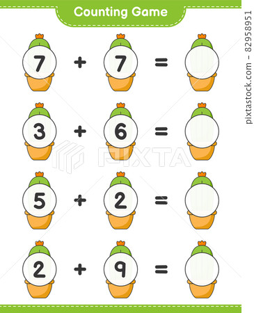 Counting game, count the number of Cactus and... - Stock Illustration ...